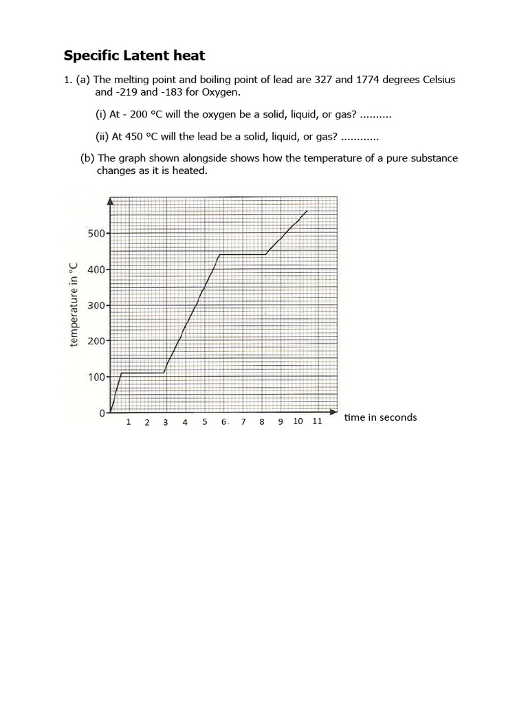 Roni Specific Latent Heat Worksheet | PDF | Latent Heat | Heat