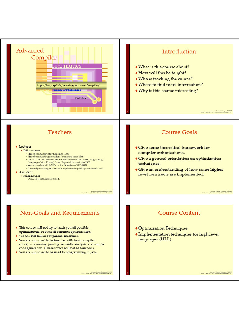 01 Introduction 6on1 | PDF | Program Optimization | Compiler