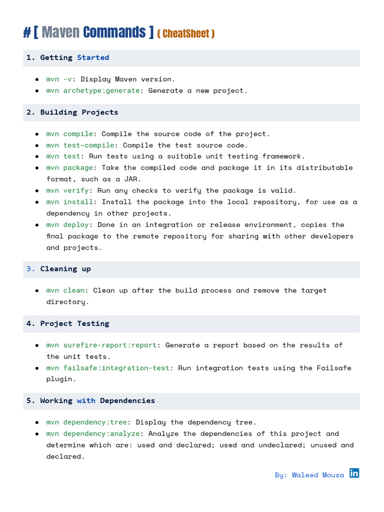 Maven Commands | PDF | Software Development | Software Engineering Maven Commands | PDF | Software Development | Software Engineering