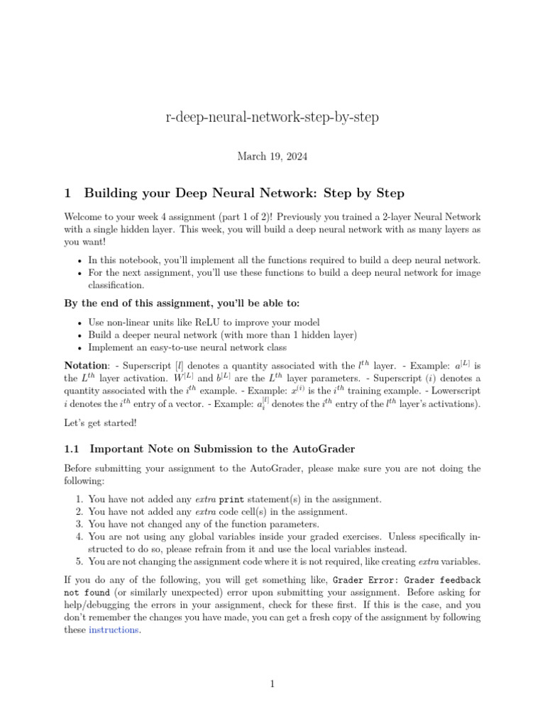 R Deep Neural Network Step by Step | Download Free PDF | Parameter (Computer Programming ...