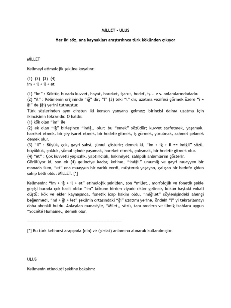 Millet Ulus | PDF