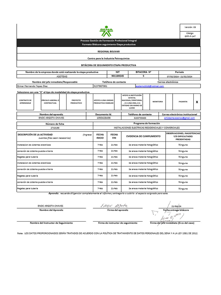 BITACORAS - ENOC - No.5 | PDF