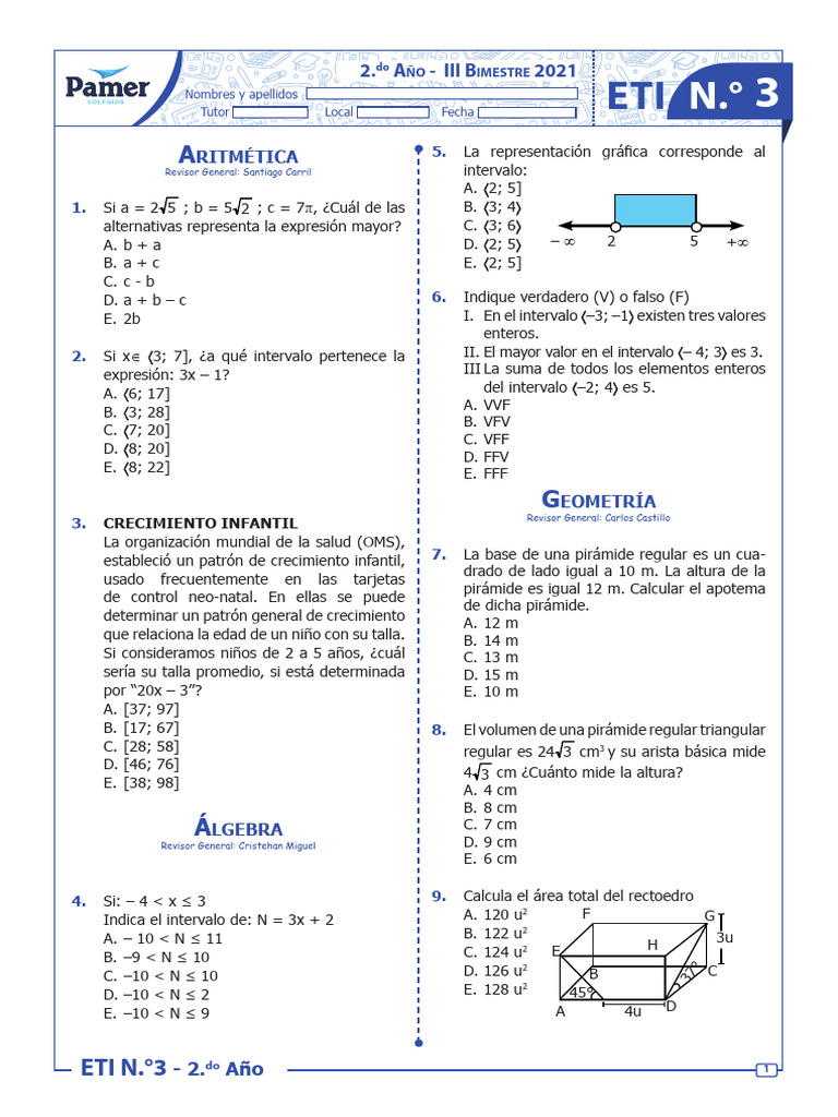 Eti N°3 - 2° Año | PDF | Matemáticas