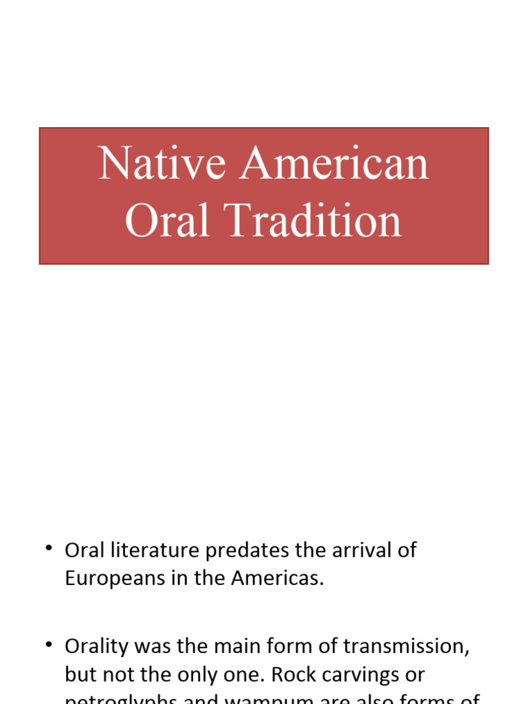 Native American 3 Oral Tradition 2022 | PDF | Oral Tradition | Cultural ...