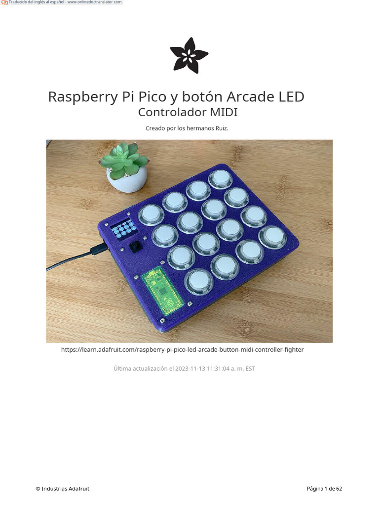 Raspberry Pi Pico Led Arcade Button Midi Controller Fighter - Es | PDF ...