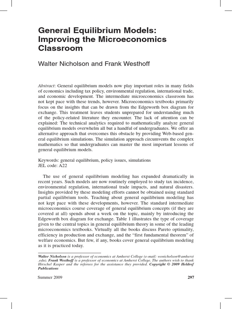 General Equilibrium Models Nicholson and Westhoff | PDF | Taxes ...