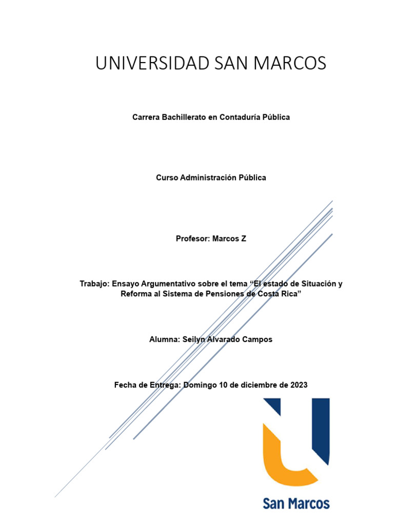 Ensayo Argumentativo | PDF | Pensión | Jubilación