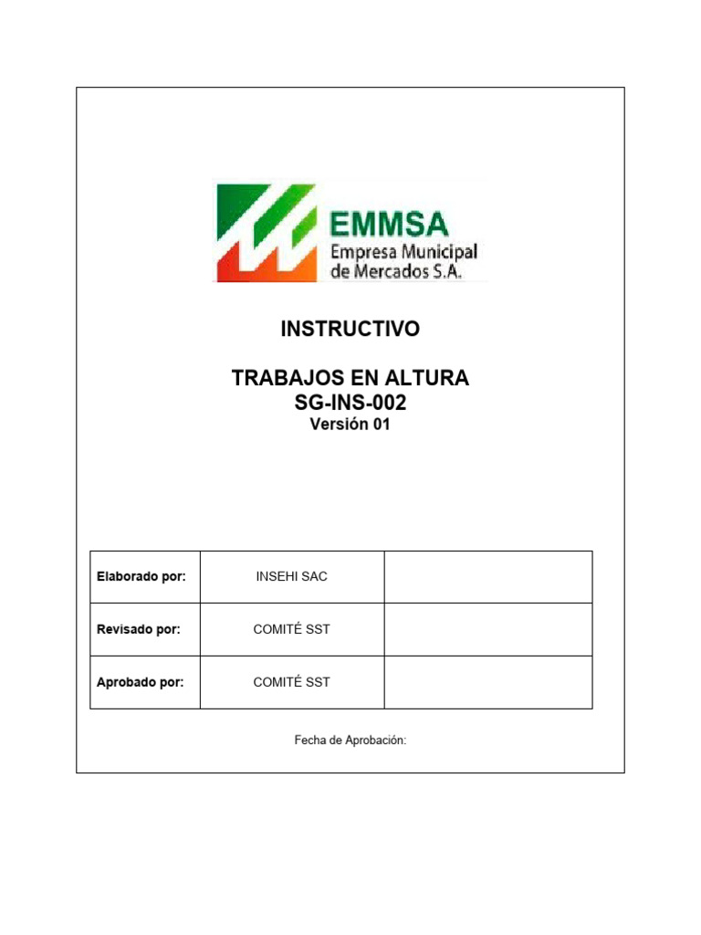 SG-INS-002-Instructivo para Trabajos en Altura | Descargar gratis PDF ...