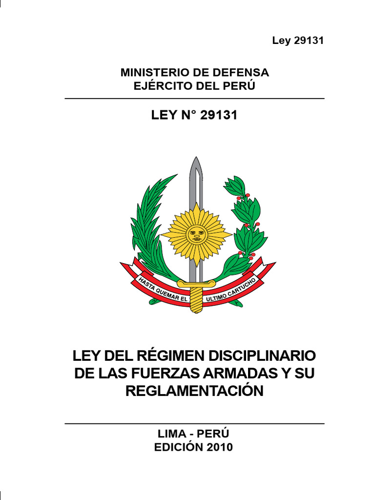 LEY #29131 Ley Del Régimen Disciplinario de Las FFAA | PDF | Disciplinas | Debido al proceso