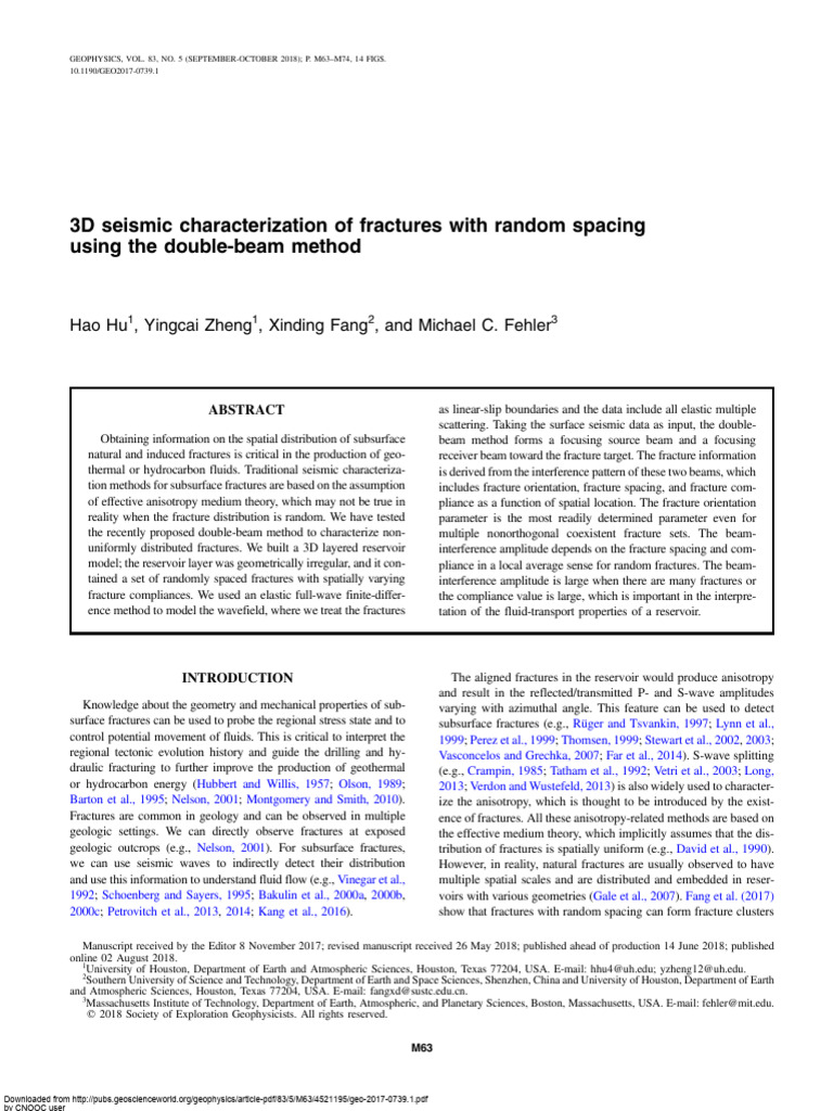 3D Seismic Characterization of Fractures With Random Spacing | PDF ...