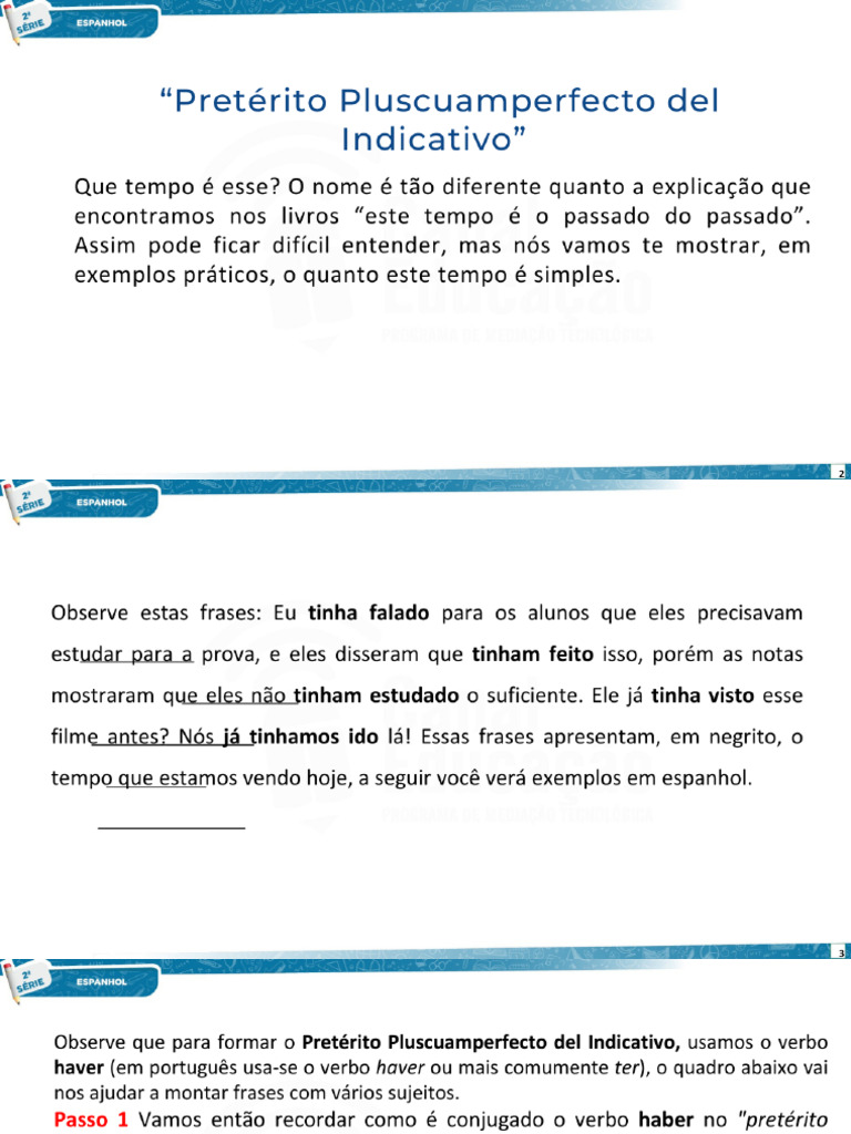 Pretérito Pluscuamperfecto - 20240618 - 080348 - 0000 | PDF