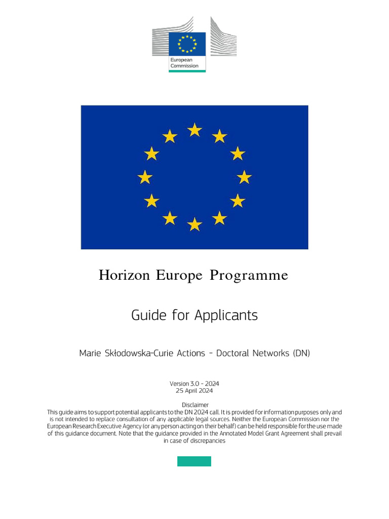 Guide For Applicants - MSCA DN 2024 | PDF | Cost Of Living | Doctorate