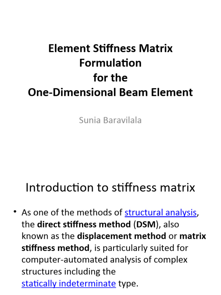L2 - Beam Element Stiffness Matrix Formulation | PDF | Applied And Interdisciplinary Physics ...