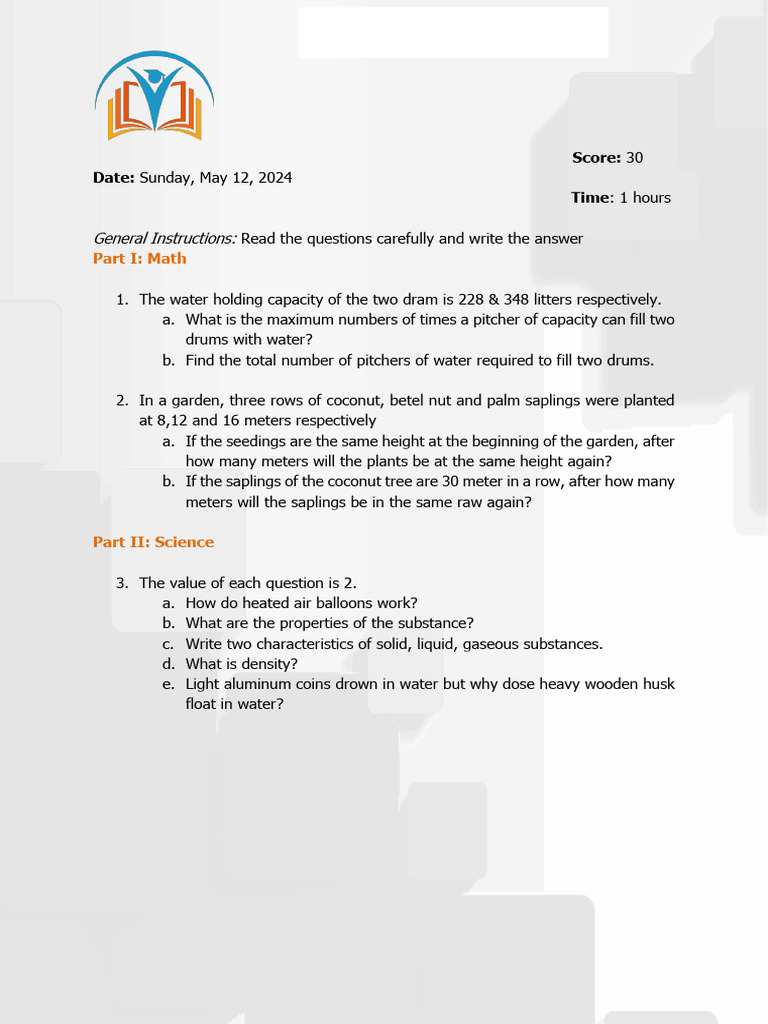 Multiple Choice Exam Template | PDF