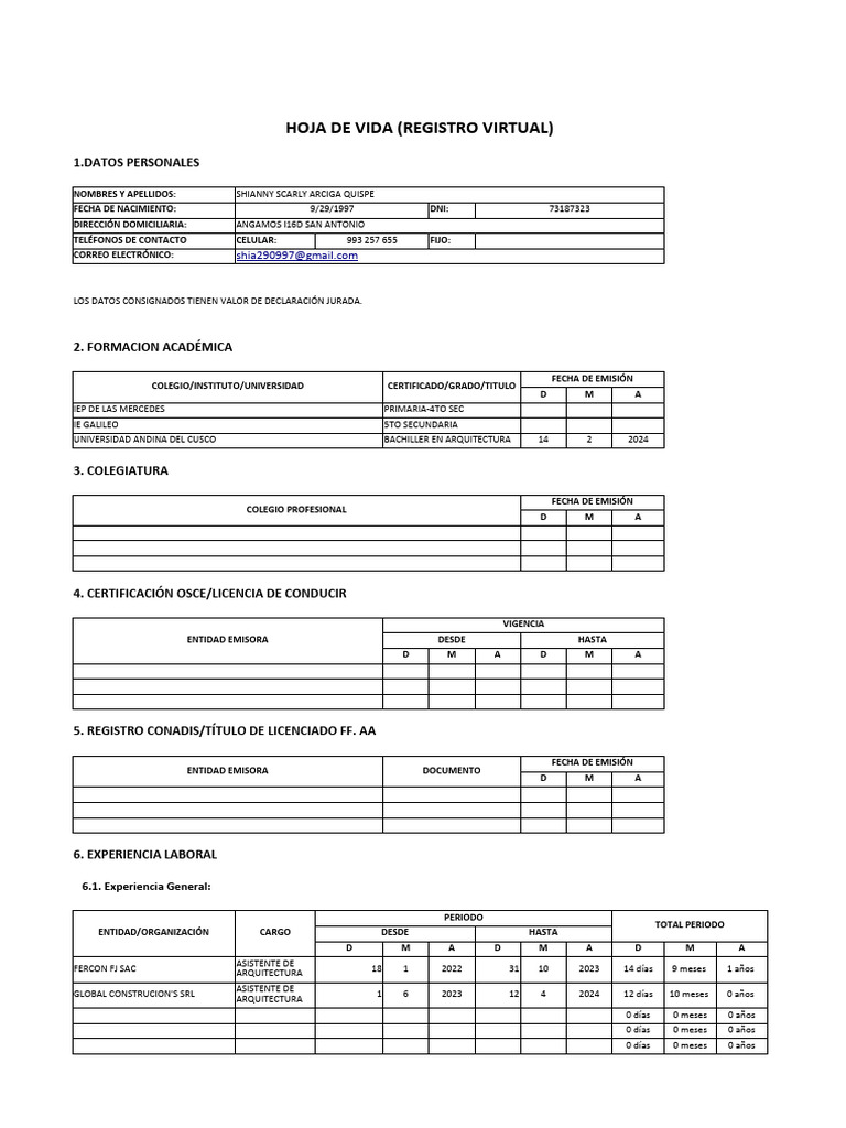 Ficha Cas 2024 | PDF