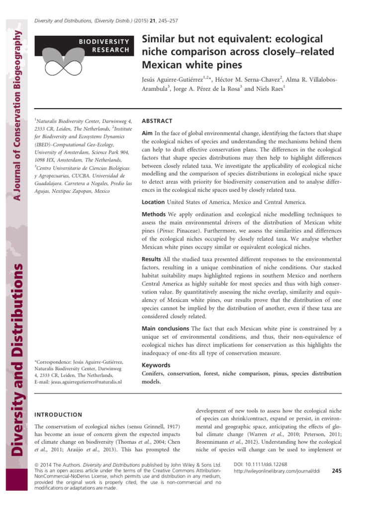 Similar But Not Equivalent | PDF | Ecology | Ecological Niche
