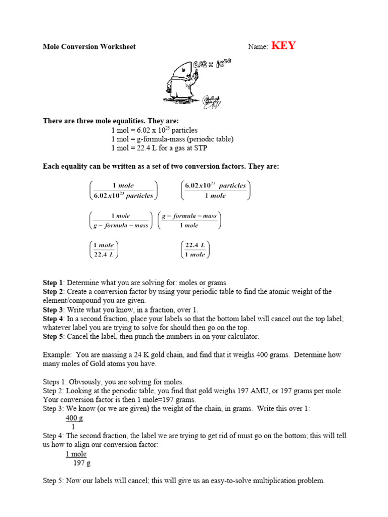 mole_packet_answer_key | PDF | Mole (Unit) | Molecules