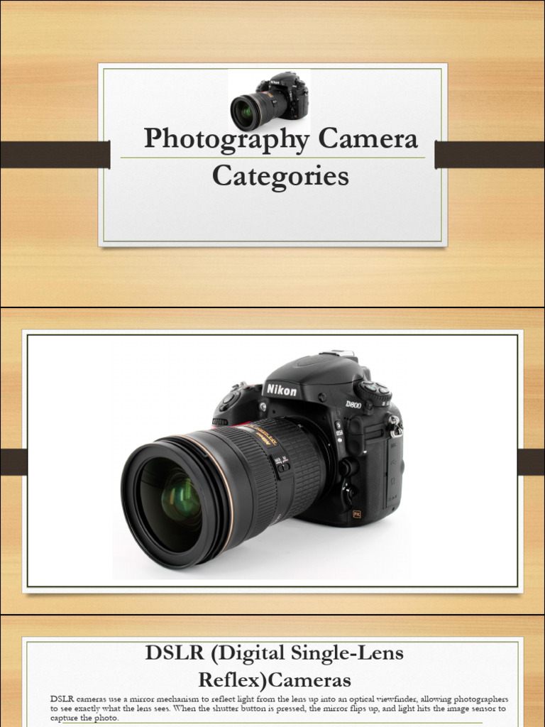 Photography Camera Categories | PDF | Digital Single Lens Reflex Camera ...