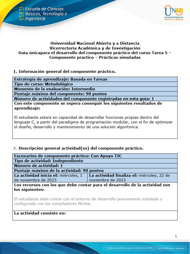 Guía de Actividades y Rúbrica de Evaluación - Tarea 5 Componente ... Guía de Actividades y Rúbrica de Evaluación - Tarea 5 Componente ...