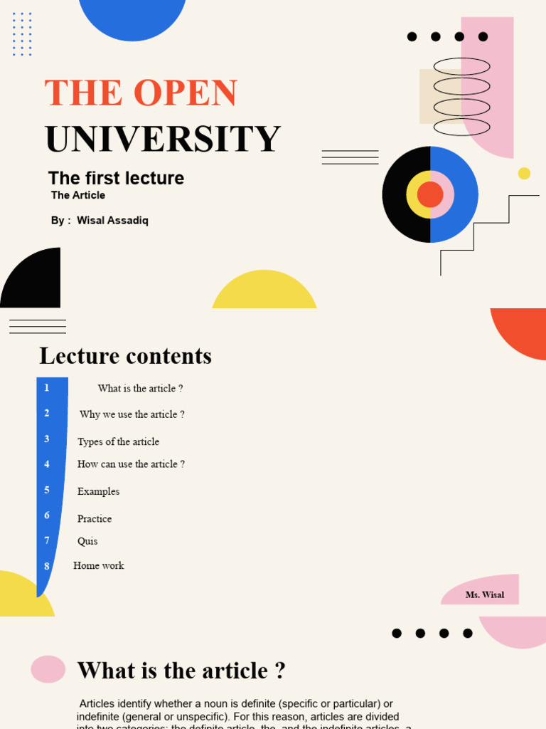 Open University, The Lecture 1 | PDF | Word | Morphology