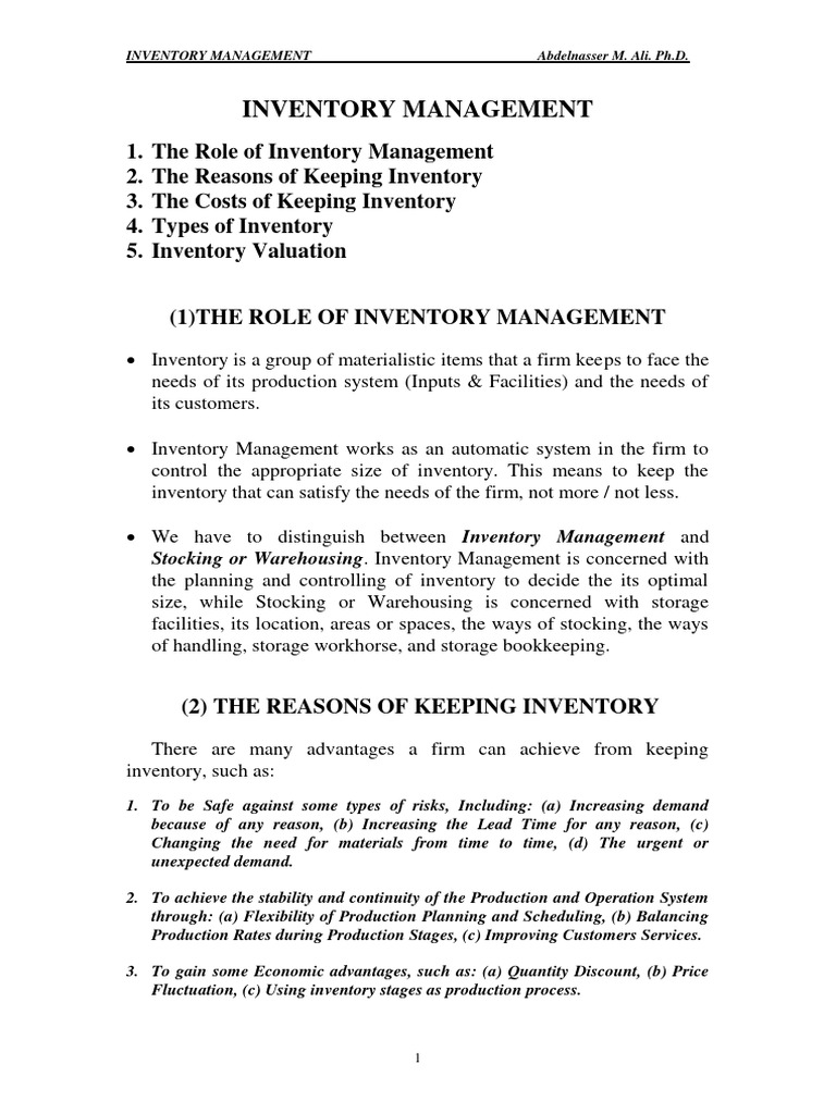INV2 2 الاسئلة | PDF | Inventory | Economies