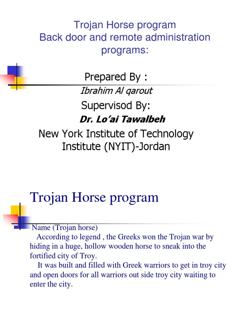 Understanding Trojan Horse Programs | PDF | Computer Virus | Malware