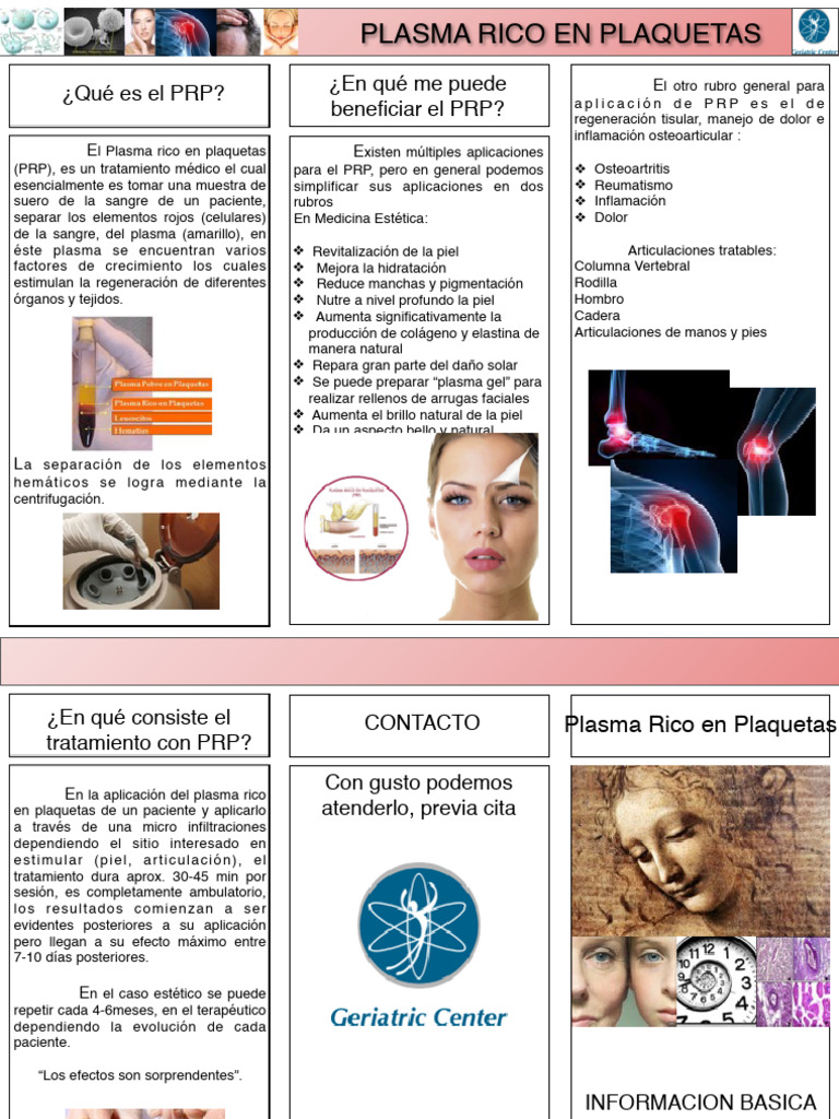 FOLLETO TERAPIA DE PRP | PDF | Plaqueta | Enfermedades y trastornos