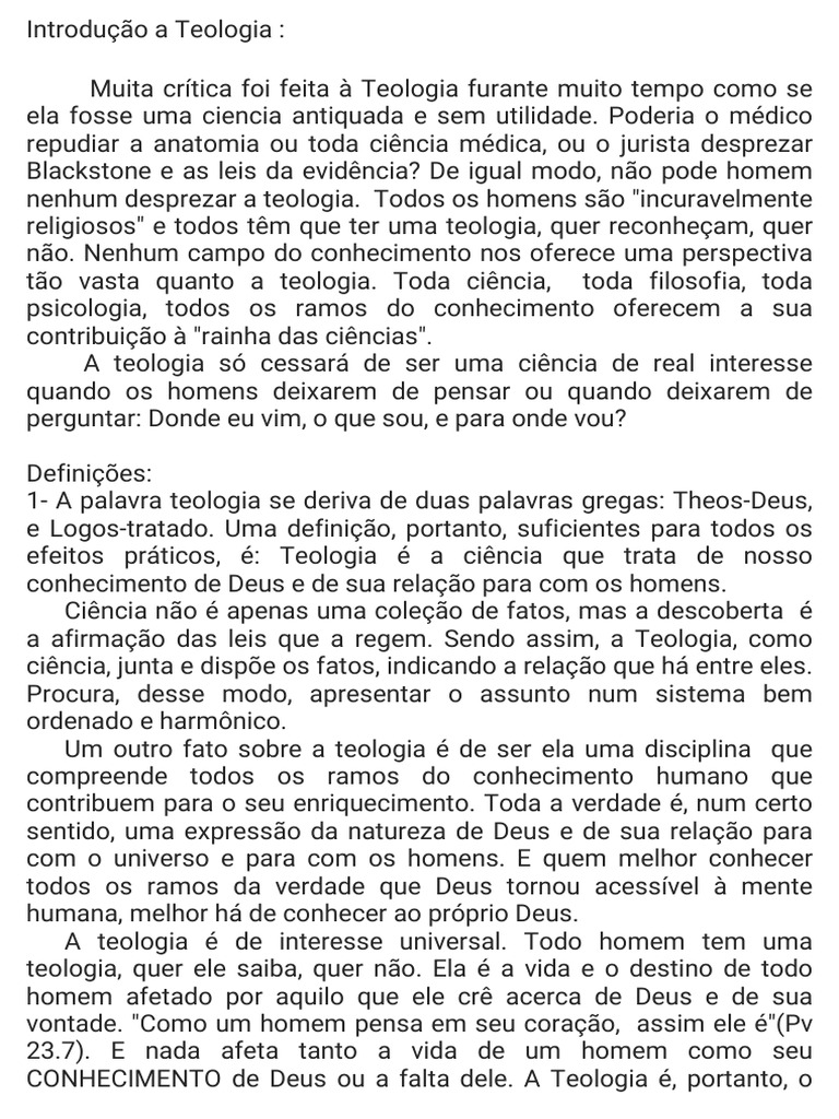 Aula 1 | Download grátis PDF | Science | Teologia