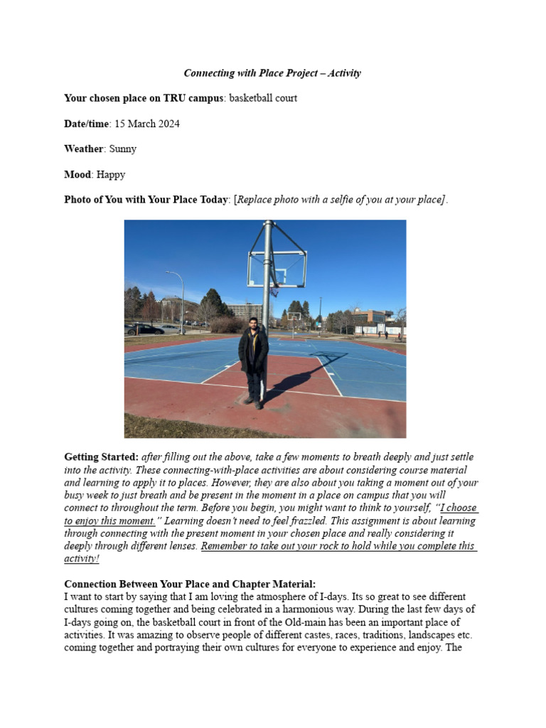 Connecting With Place Activities Template | PDF | Social Science