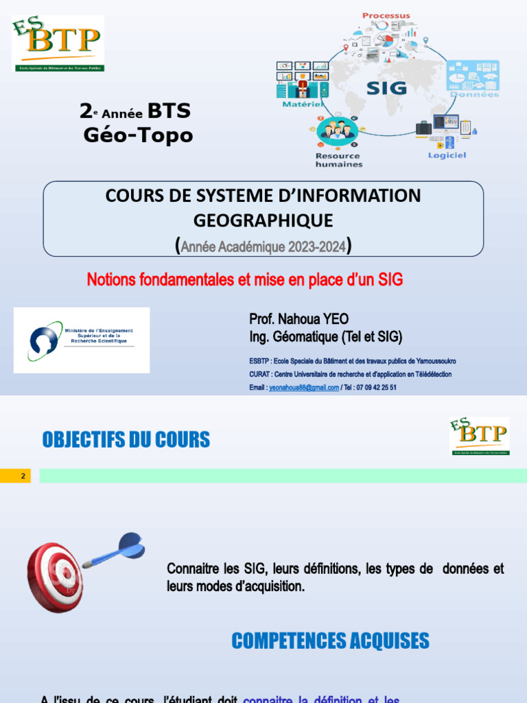 Cours de SIG 2023 - 2024 | PDF | Système d'information géographique | Géographie
