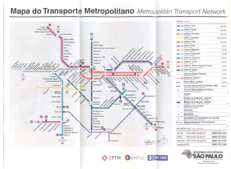 Mapa Transporte Metropolitano-Governo Do Estado São Paulo | PDF