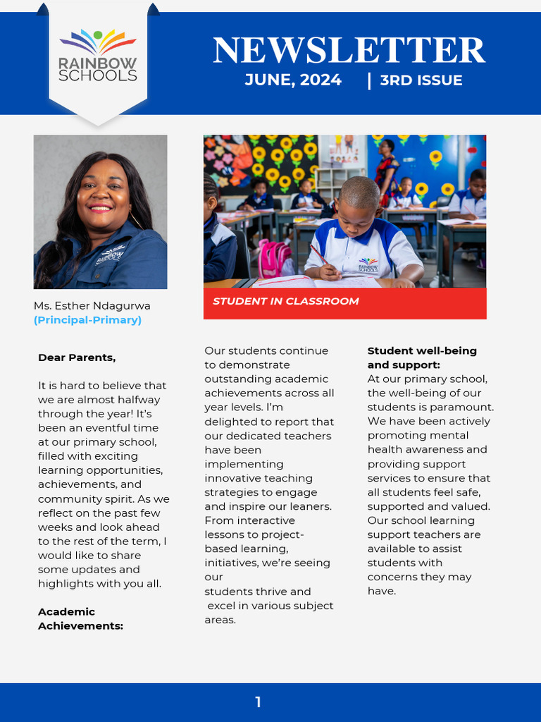 June Newsletter-Primary School - 240627 - 135013 | PDF | Teachers ...
