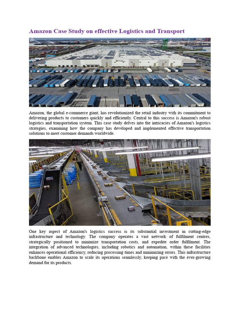 Week 5 Seminar - Amazon Case Study On Effective Logistics and Transport ...