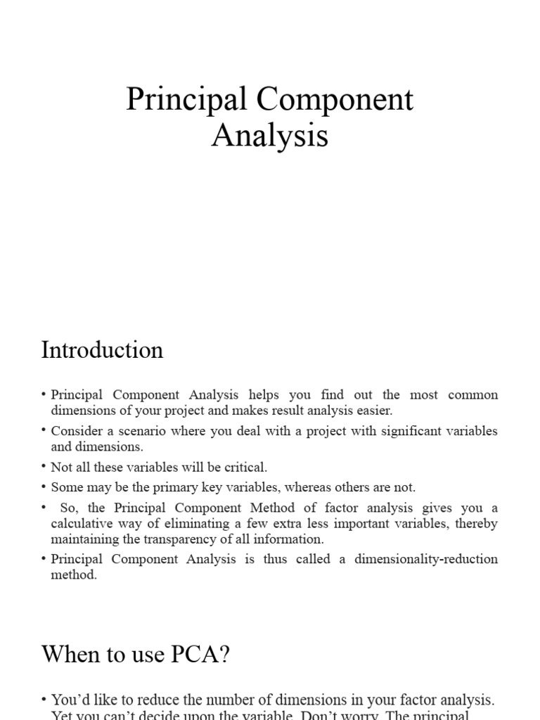 Principal Component Analysis Guide | PDF | Principal Component Analysis | Eigenvalues And ...