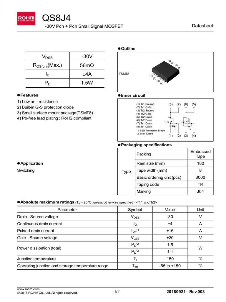 qs8j4 e | PDF | Field Effect Transistor | Soldering