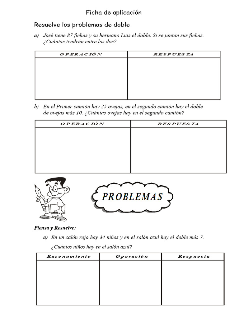 ficha problemas de doble | PDF