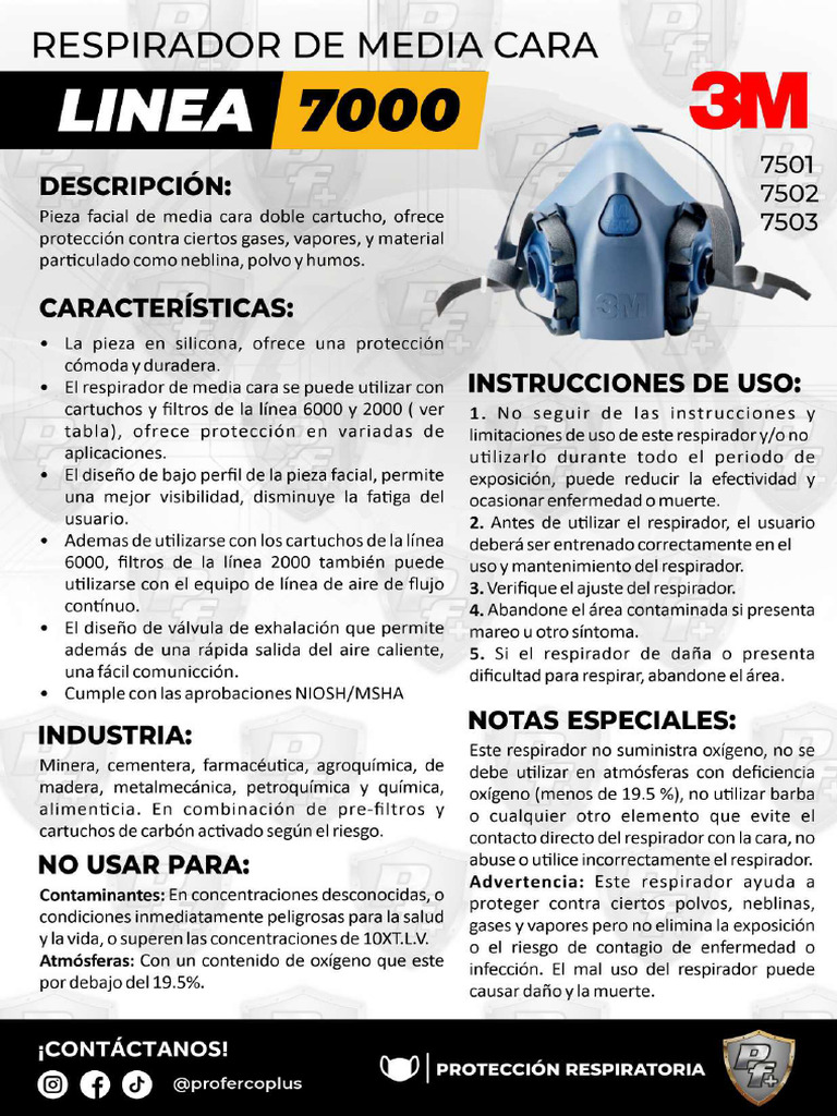 FT - Respirador 7502 3M | PDF