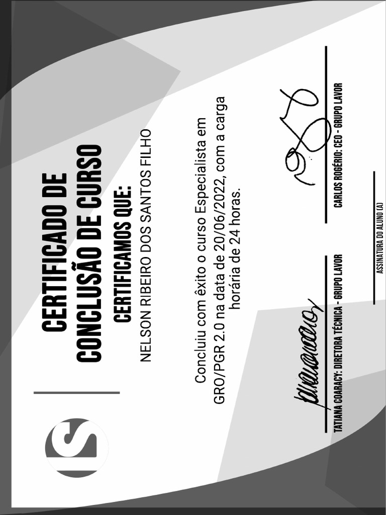 Certificado GRO PGR | PDF