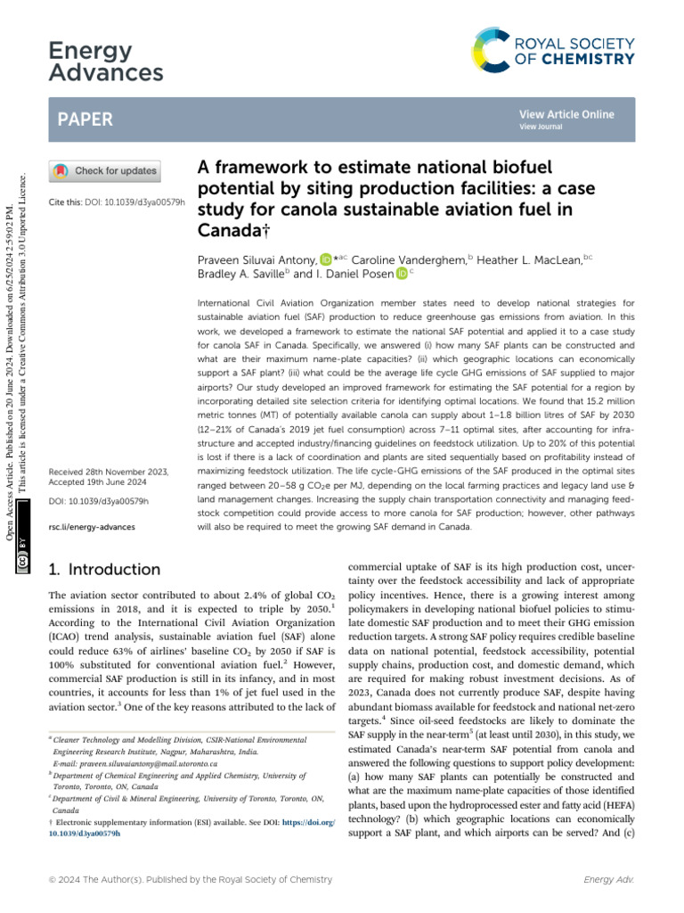 A Framework To Estimate National Biofuel Potential by Siting Production ...