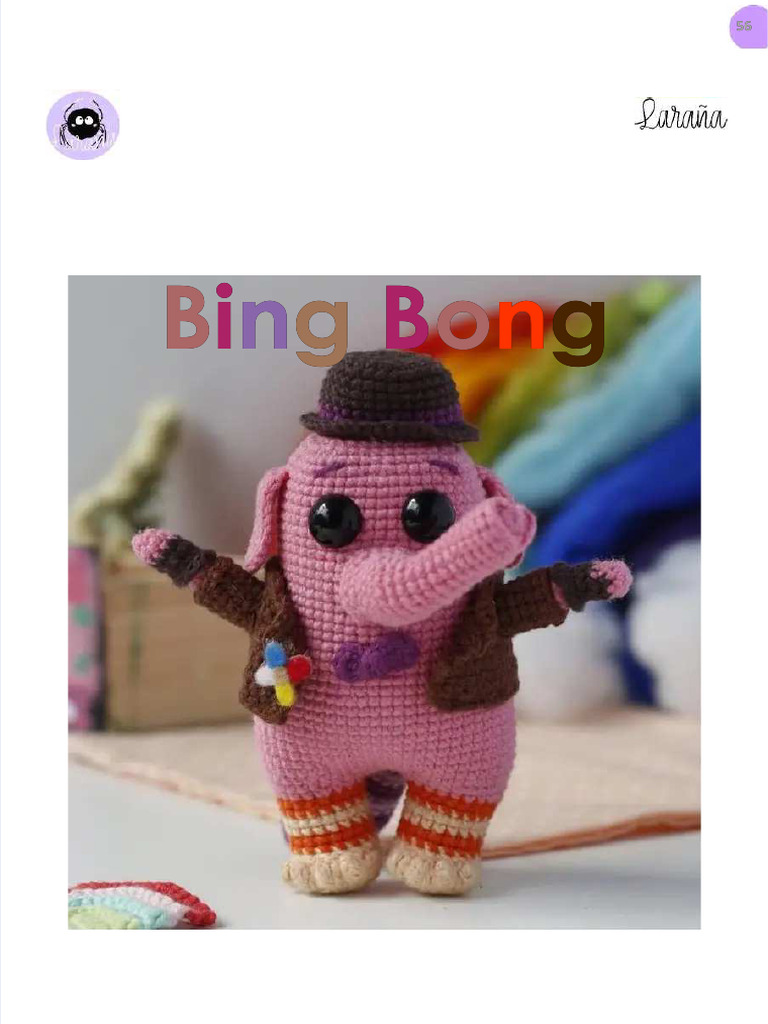 Patrón de Crochet: Bing Bong Amigurumi | PDF | Tejer | Costura