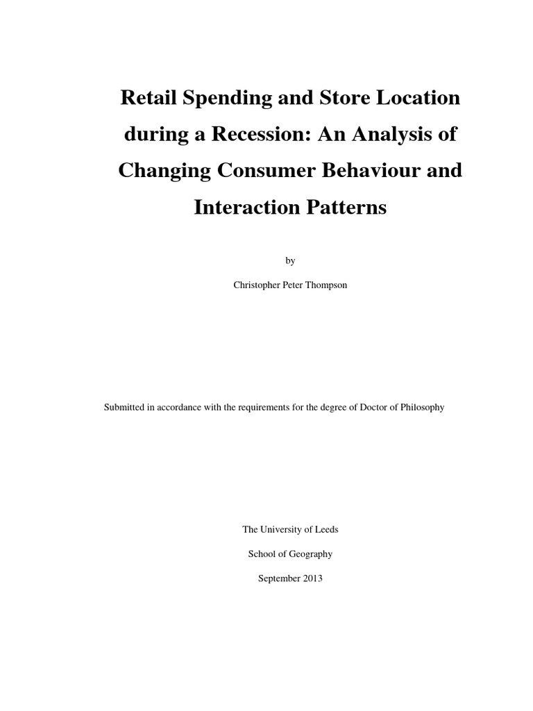 Retail Spending and Store Location During A Recession | PDF | Retail ...