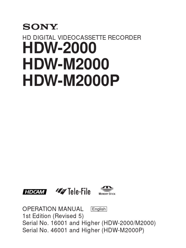 HDW-M2000P Manual | PDF | Digital Audio | Video