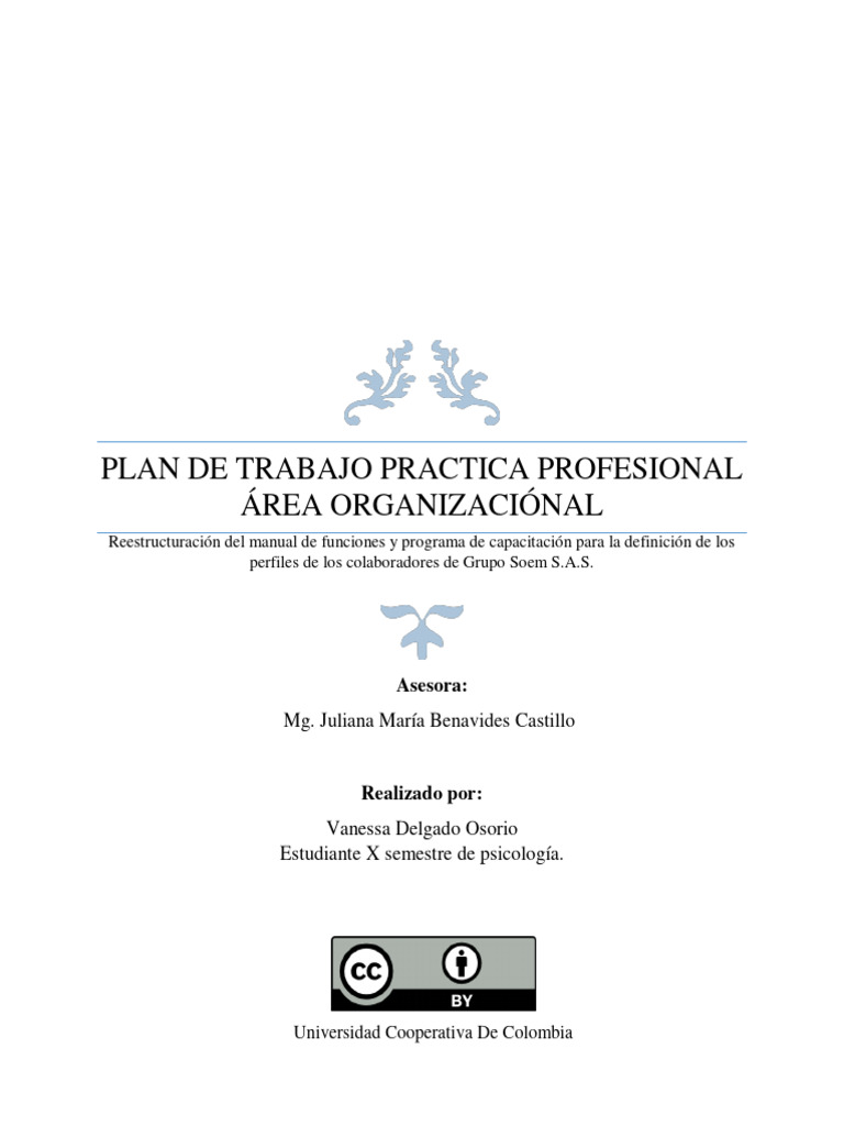 Plan De Trabajo Pdf Business Calidad Comercial