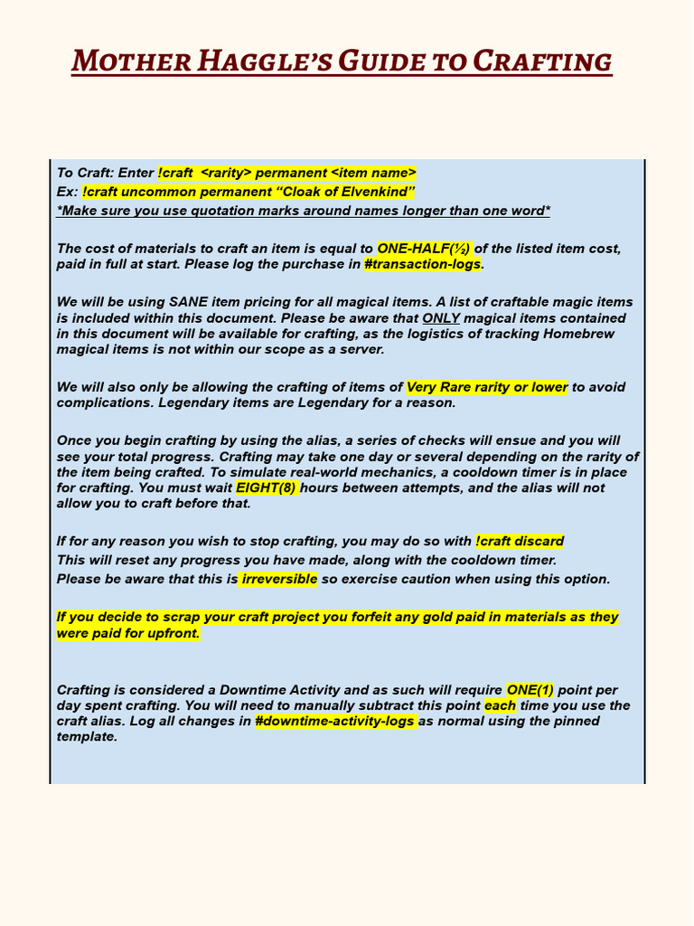 Mother Haggle's Guide To Crafting | PDF