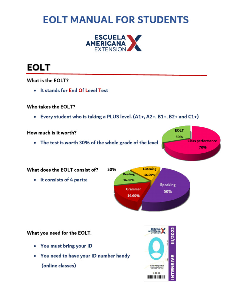 EOLT Guidelines for PLUS Level Students | PDF | Laptop | Educational ...