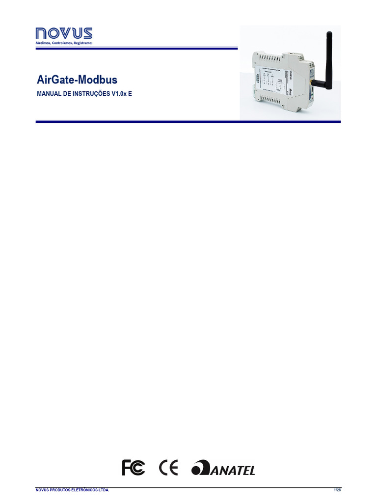 Manual AirGate-Modbus: Guia Técnico | PDF | Rede de computadores | USB