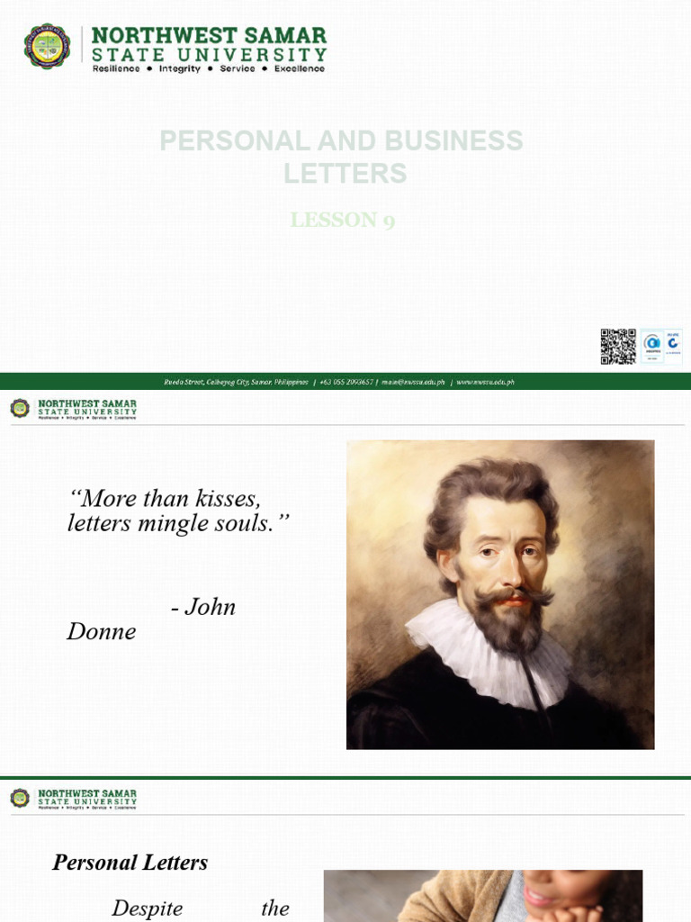 9 Personal and Business Letters | PDF | Human Communication