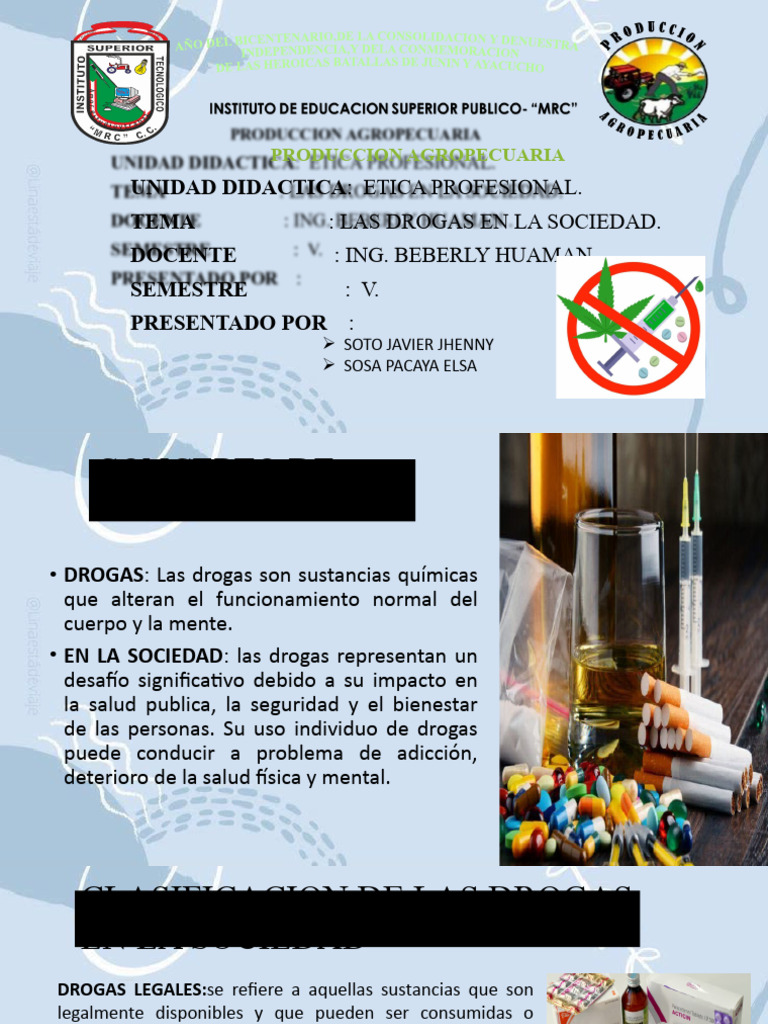 LAS_DROGAS_EN_LA_SOCIEDAD-1 | PDF | La dependencia de sustancias | Drogas