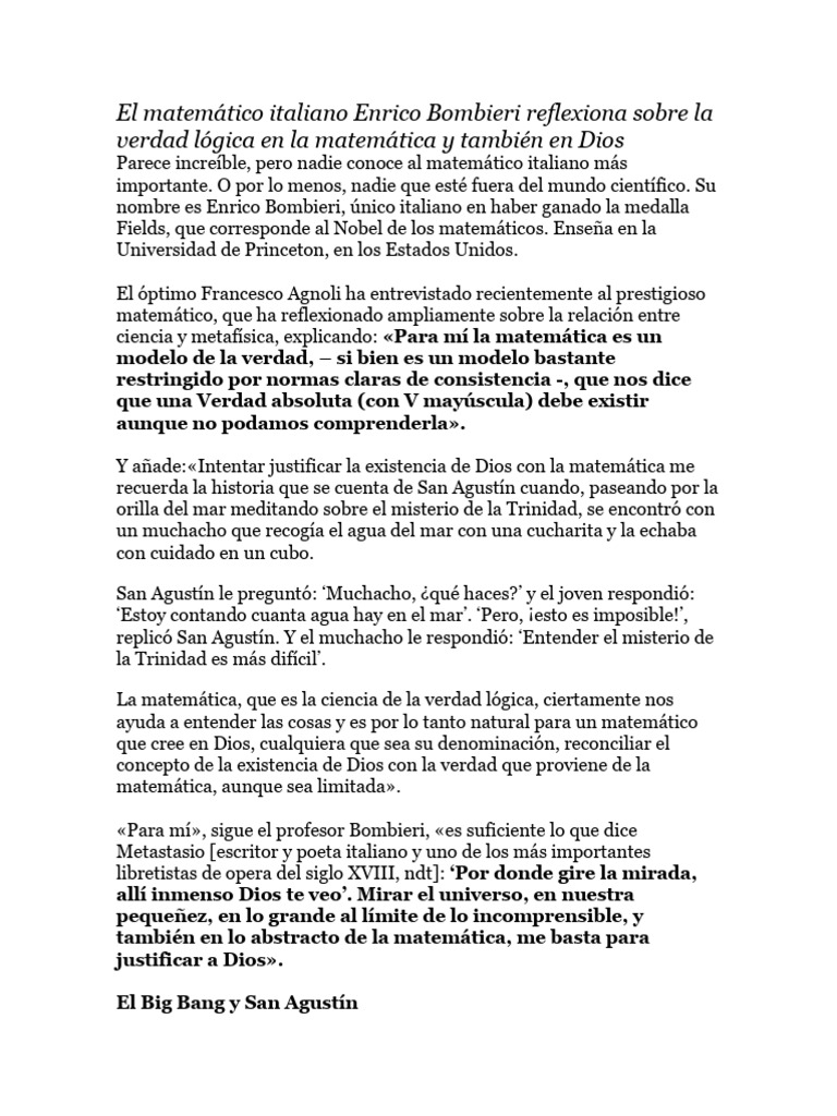 El Matemático Italiano Enrico Bombieri Reflexiona Sobre La Verdad ... El Matemático Italiano Enrico Bombieri Reflexiona Sobre La Verdad ...