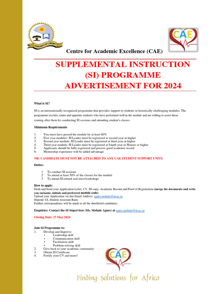 2024 SI Programme Application Guide | PDF | Science